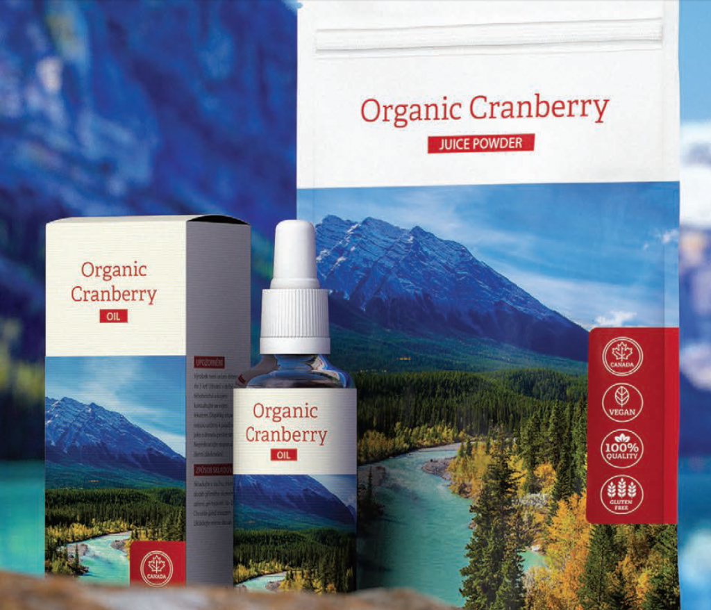 Novinka: Organic Cranberry juice powder a oil
